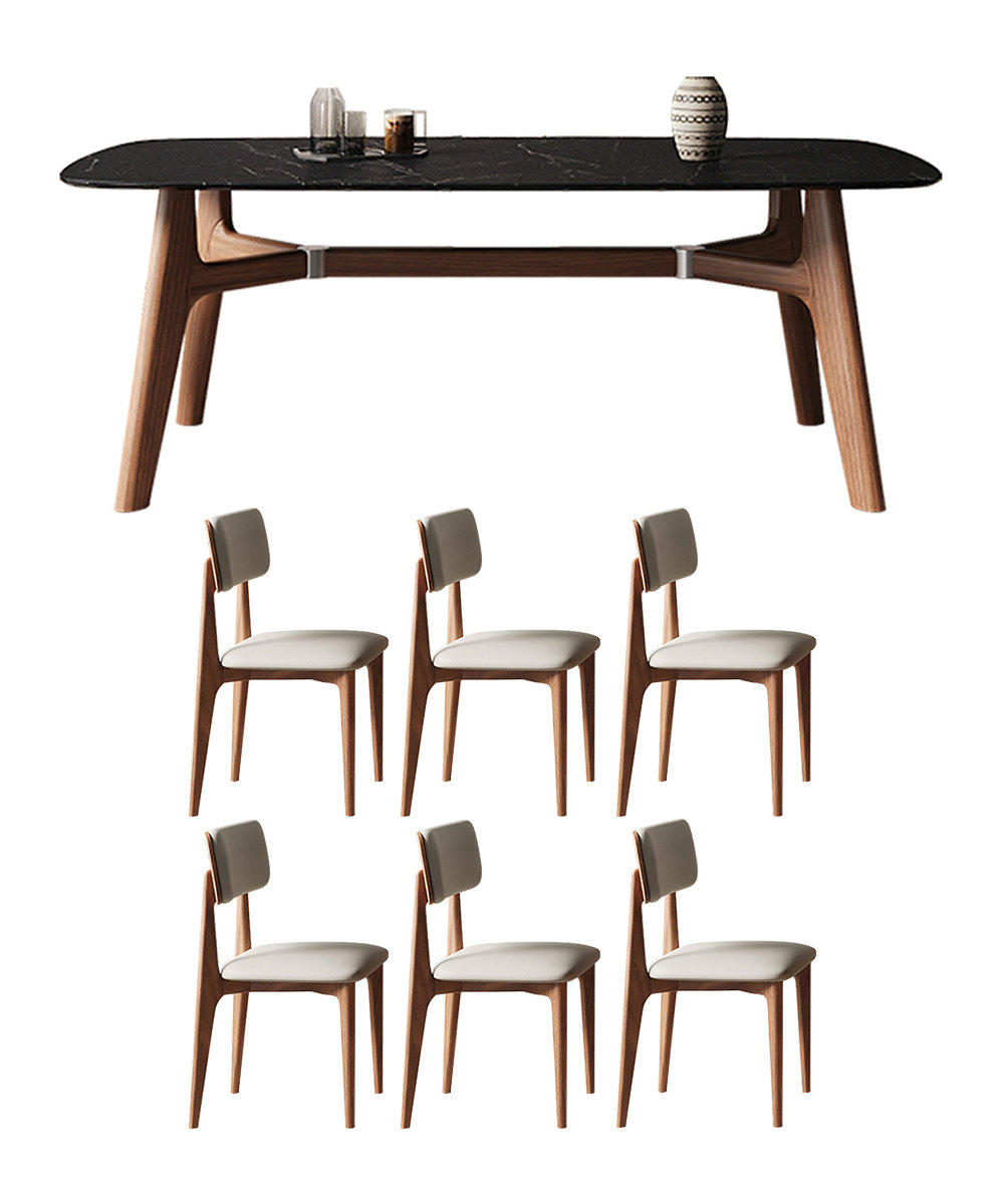 Wrought Studio Modern and simple walnut colour dining table set ...