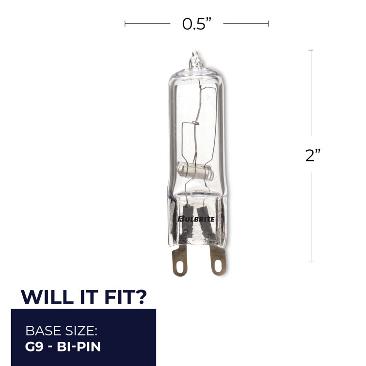 Bulbrite Industries 40 Watt T4 G9/Bi-pin Dimmable 2900K Halogen Bulb ...