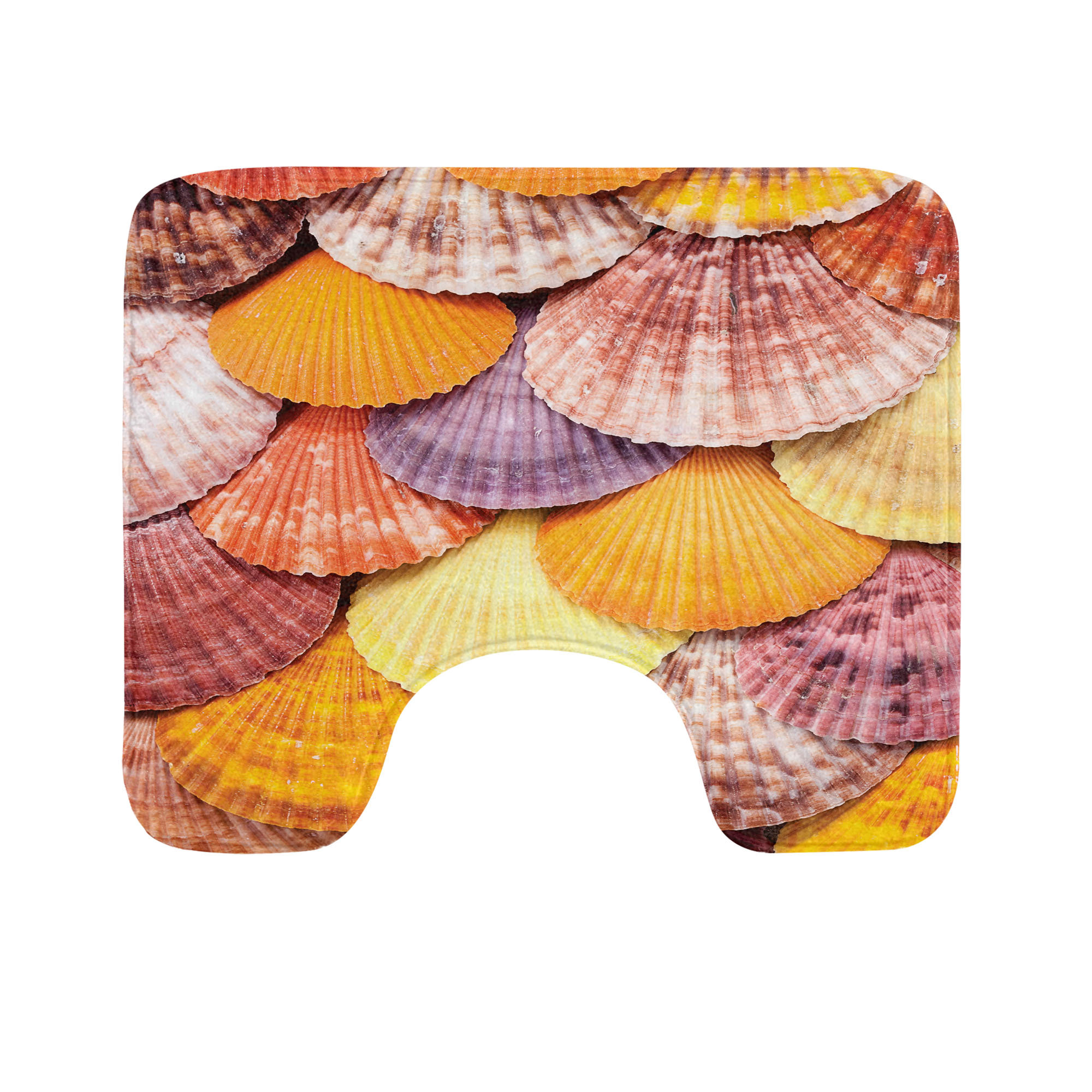 Highland Dunes Seashells Toilet Mat U-Shape Bathroom Rug 20" Orange ...