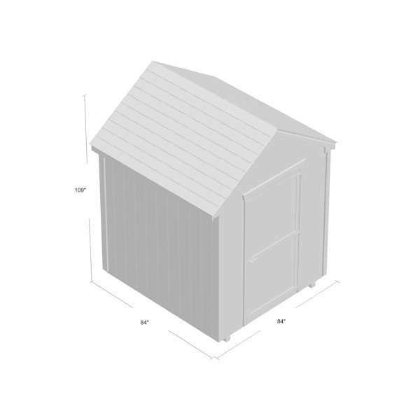 YardCraft Edgemont 7 ft. W x 7 ft. D Solid/Manufactured Wood Storage ...