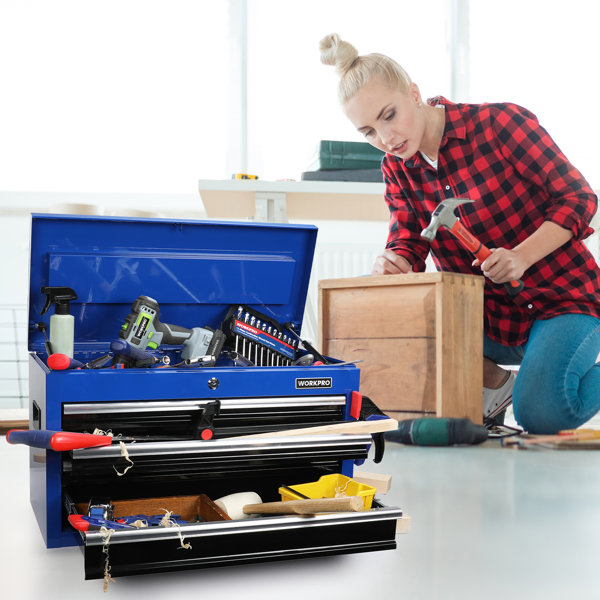 WORKPRO 4-Drawer Tool Chest, 26-Inch Metal Tool Storage Cabinet ...