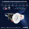 LUXRITE 3 In. LED Regressed Canless Spotlight + Round White Trim, 5CCT ...