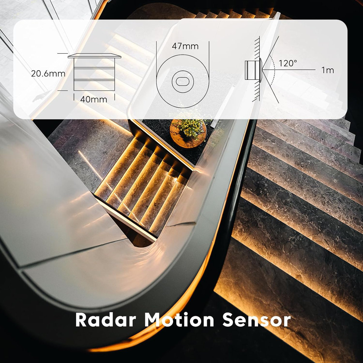 Wrought Studio™ LED Smart Motion-Activated Stair Light with Remote ...