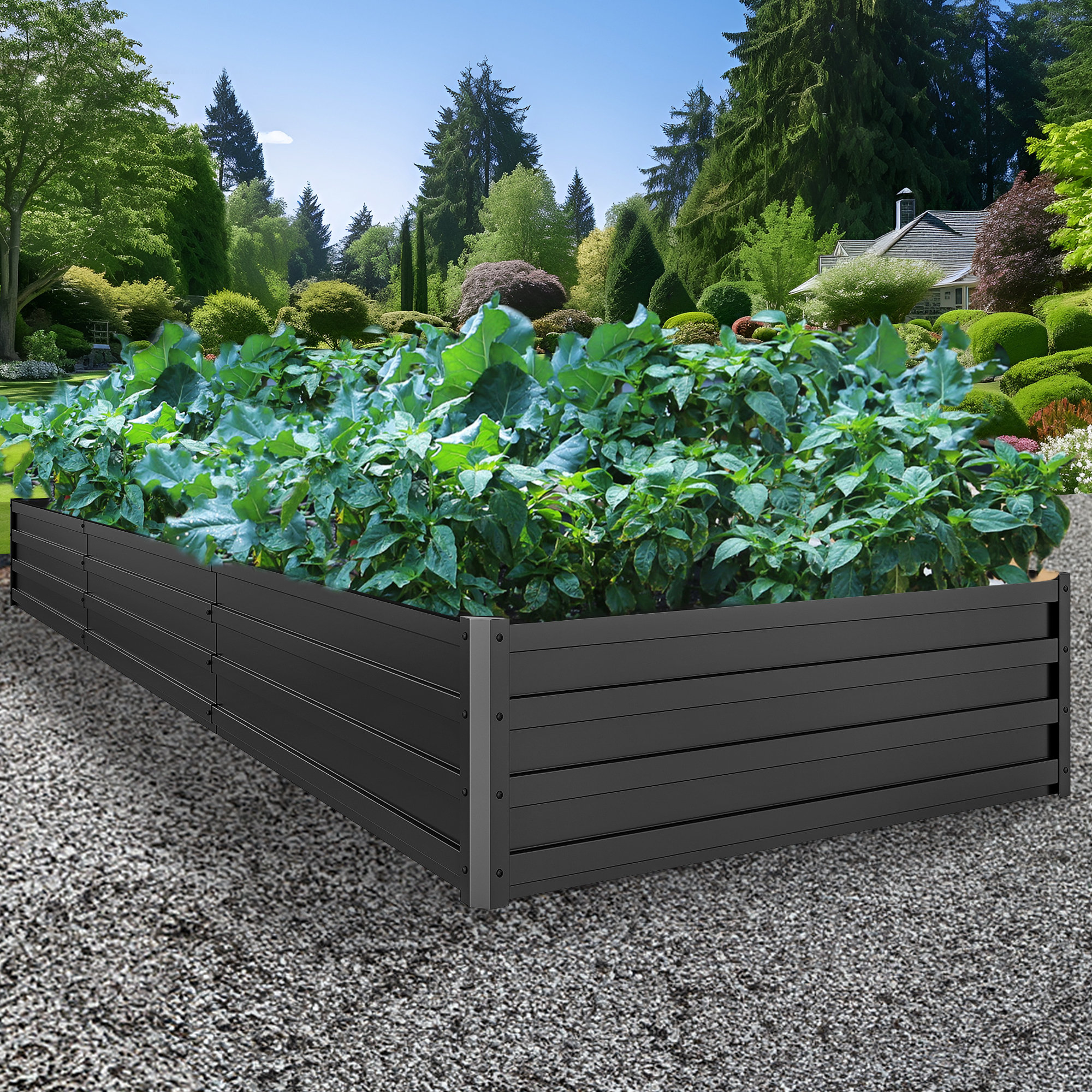 Arlmont & Co. Sauliner Metal Outdoor Raised Garden Bed | Wayfair