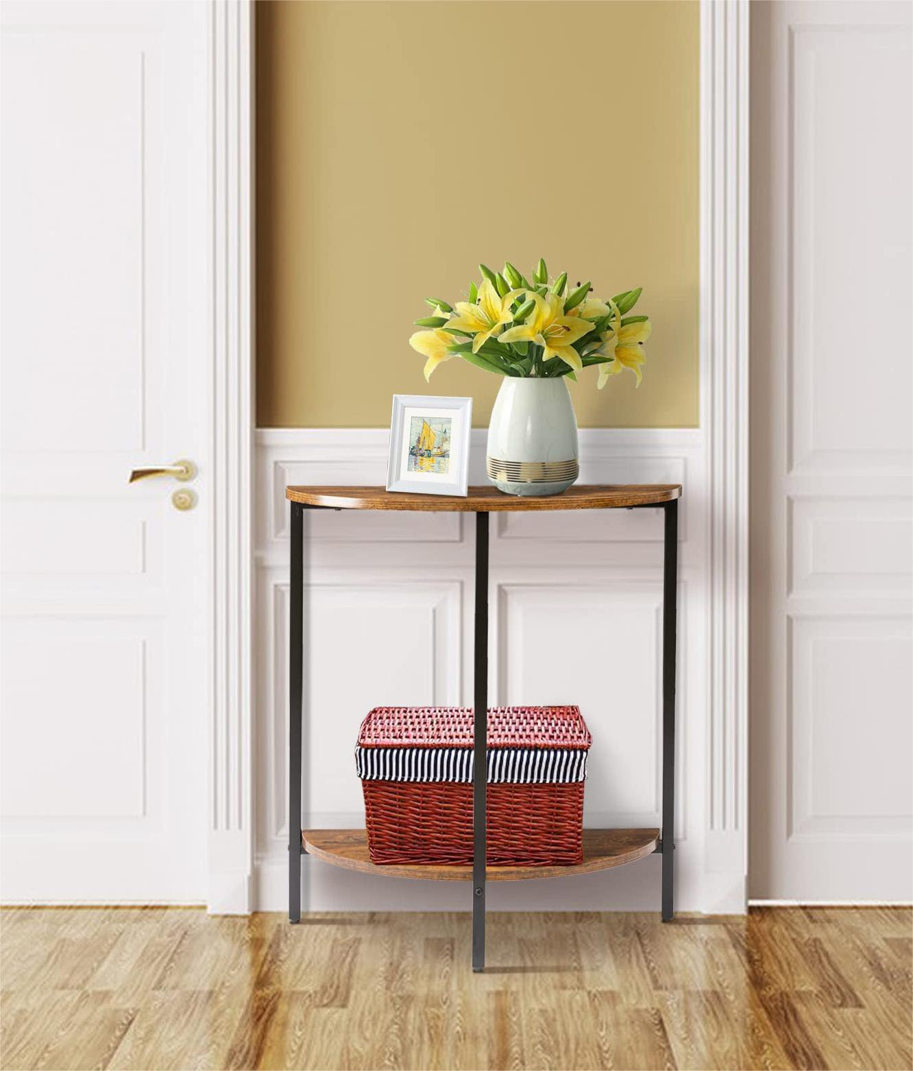 17 Stories Half Moon Table, Small Entryway Table For Hallway, Modern ...