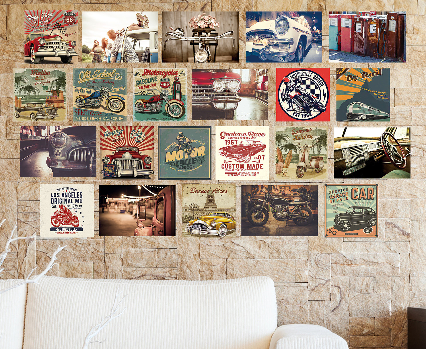 Corrigan Studio Vintage Vehicles Collage Mural | Wayfair.co.uk
