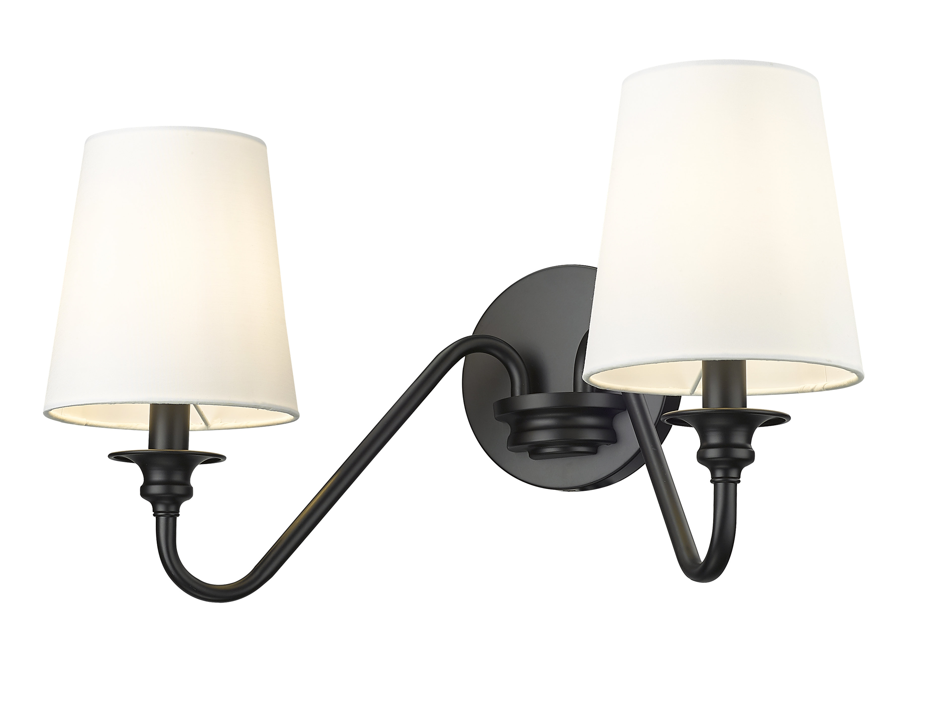 Red Barrel Studio Monney 2 Light Wall Sconce in Matte Black - Wayfair ...