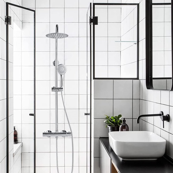 Belfry Bathroom Thermostat Shower System, Chrome Thermostatic Shower ...