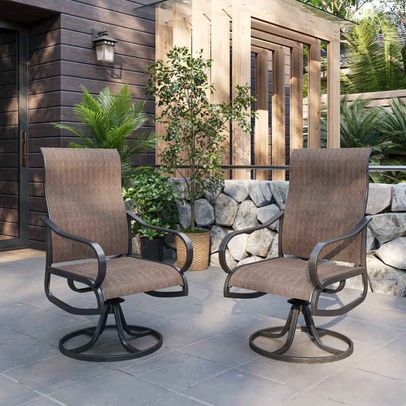 Canora Grey Julessa Swivel Patio Dining Armchair & Reviews | Wayfair