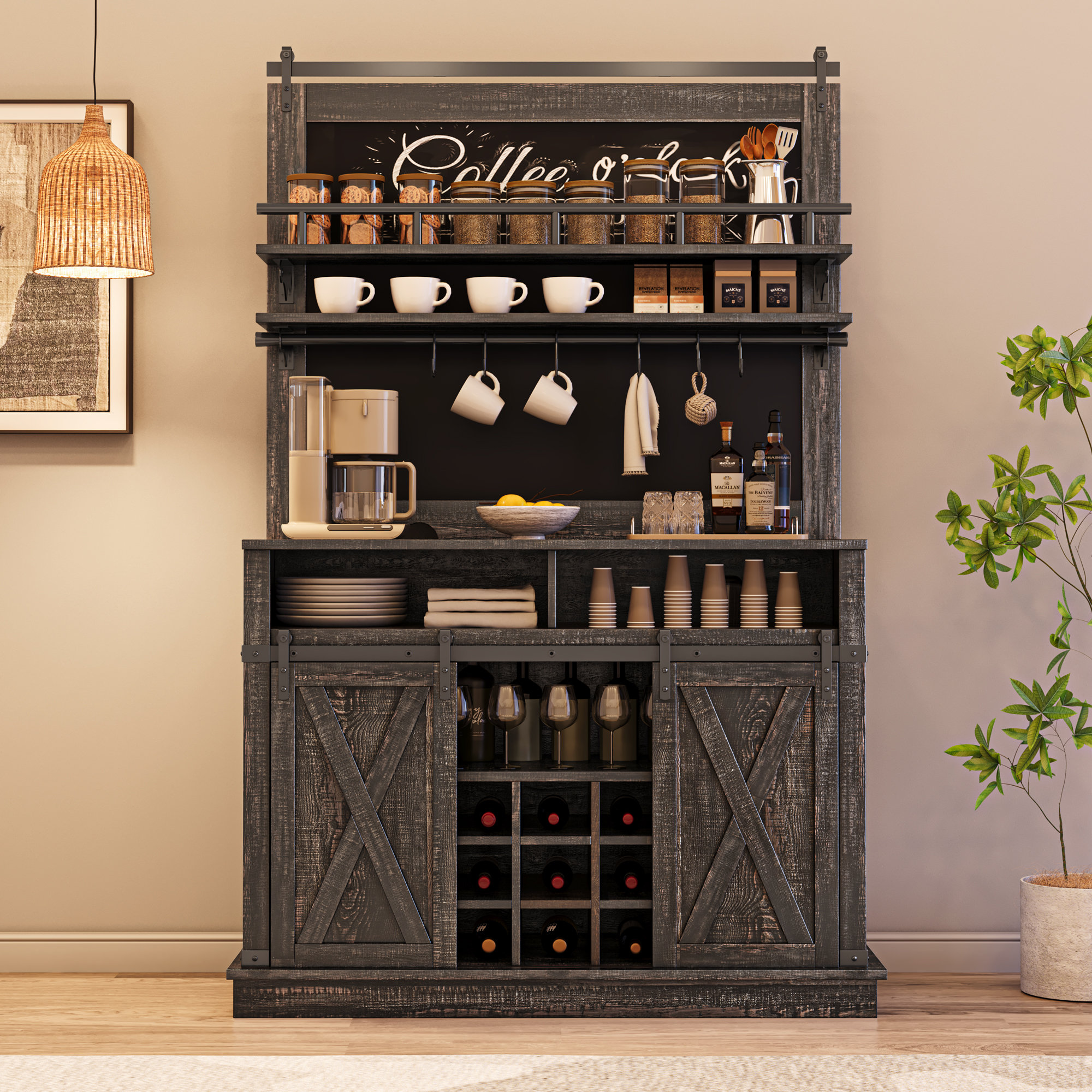 Gracie Oaks Katelynd 43.9'' Bar Cabinet "& Reviews" | Wayfair