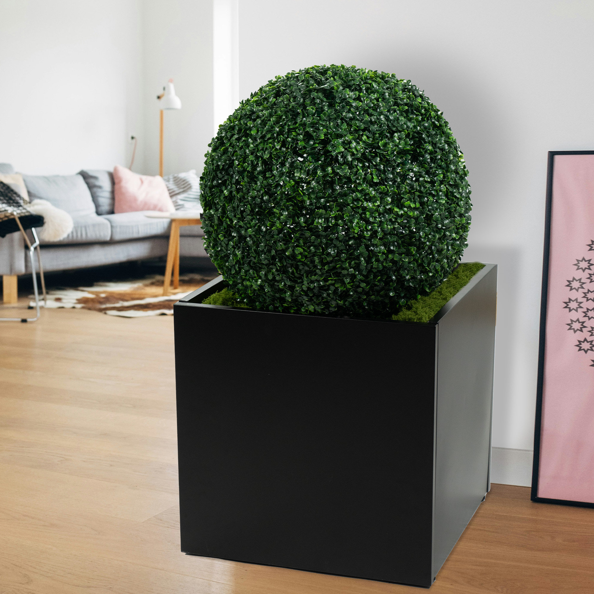 Brayden Studio® 20''Cube Metal Planter Steel Planter Box With 2PCS 19In ...
