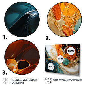 Mercer41 Orange And Emerald Marble Lava I - Abstract Wall Art | Wayfair