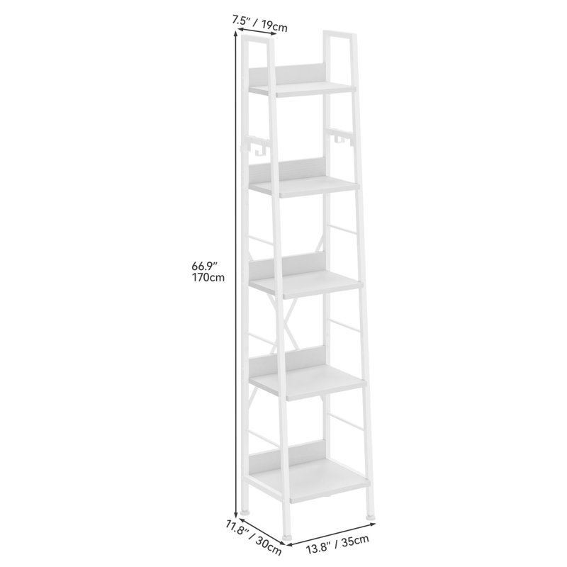 Borough Wharf Bookshelf 5 Layers, Industrial Ladder Rack | Wayfair.co.uk