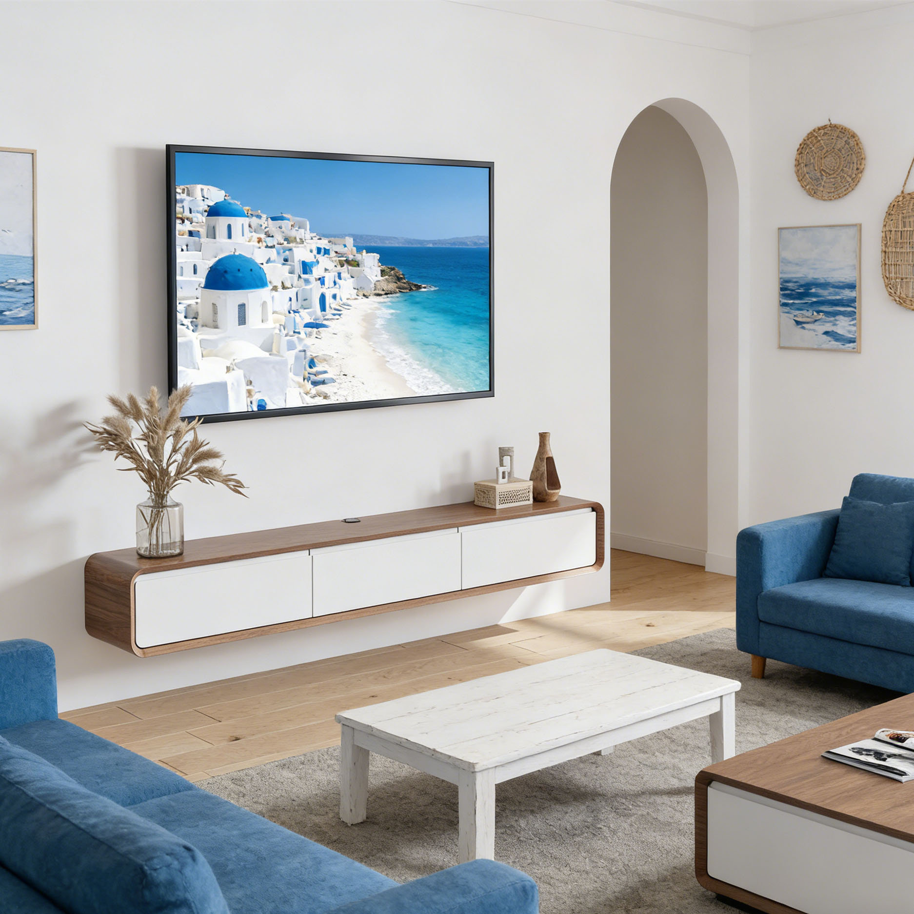 Gracie Oaks Fully Assembled Minimalist Floating TV Stand, Modern Wall ...