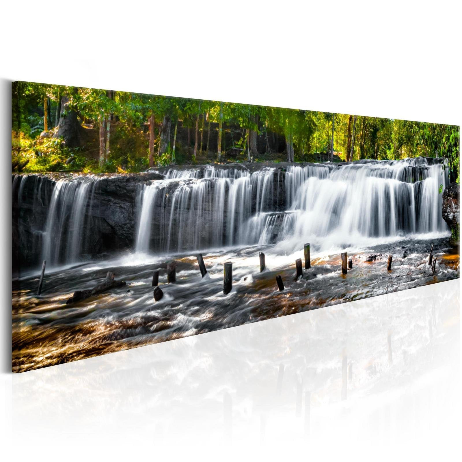 Millwood Pines Stretched Canvas Landscape Art - Fairytale Waterfall ...