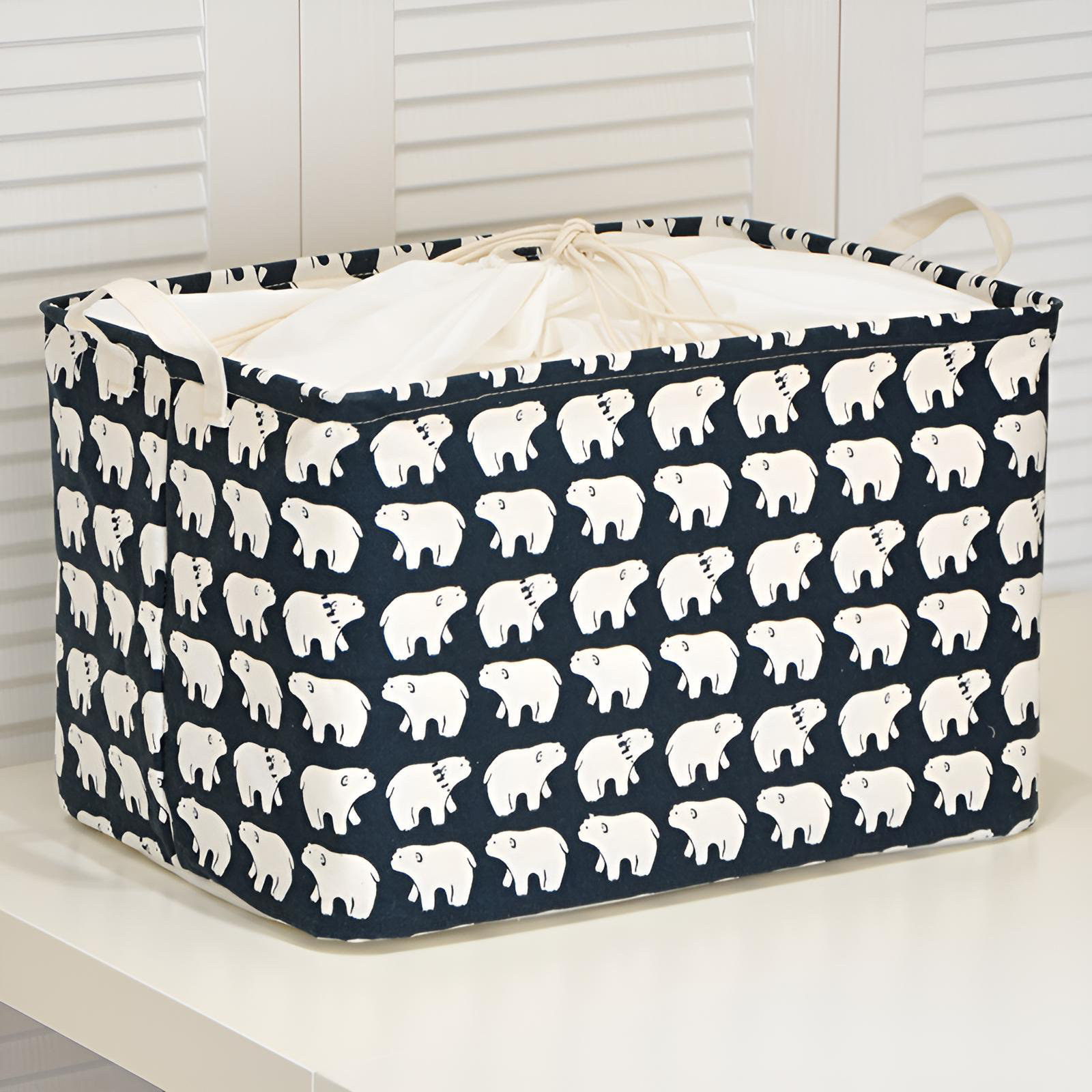 Millwood Pines Nordic Style Drawstring Cotton Linen Storage Box ...