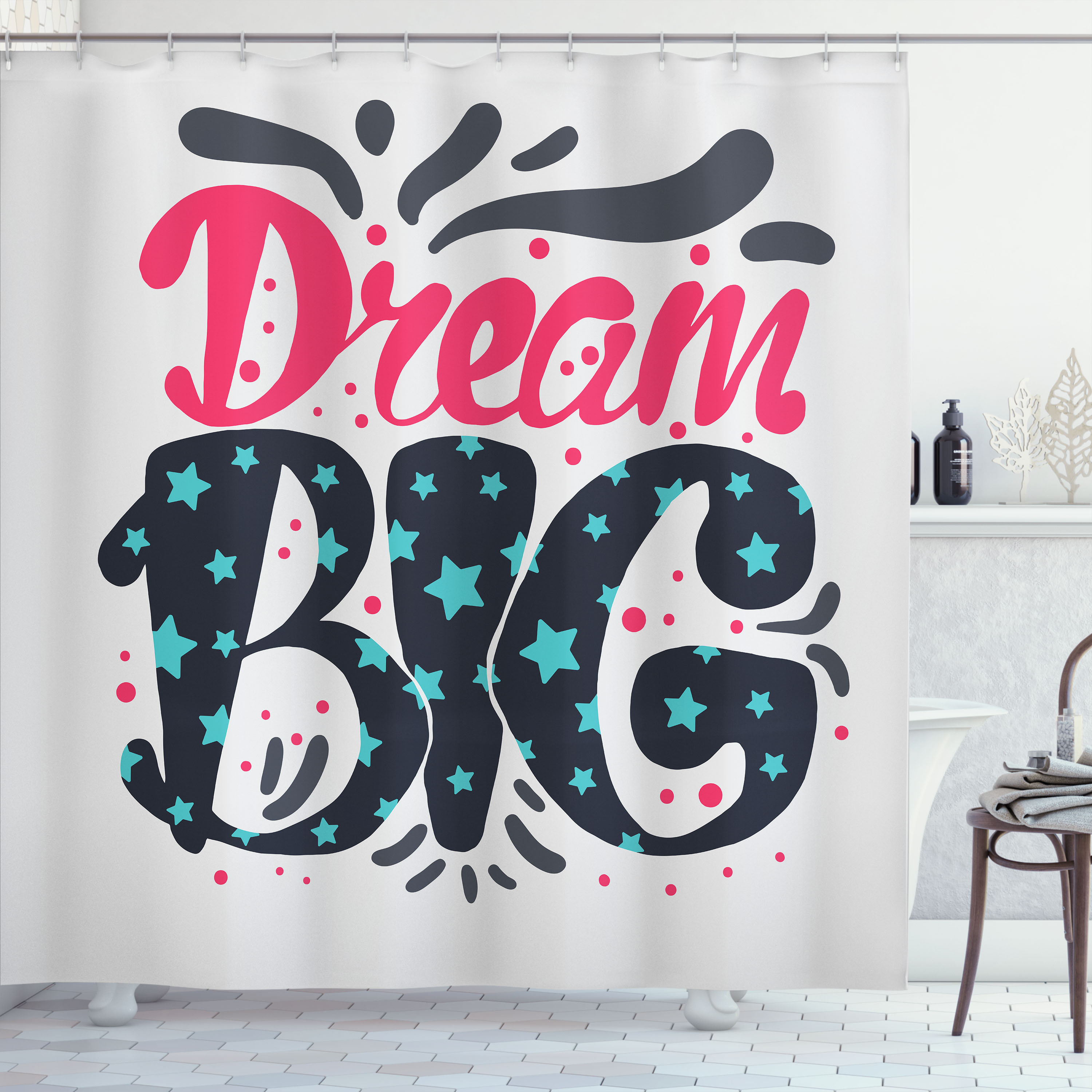 East Urban Home Dream Shower Curtain Message of Inspiration Stars ...