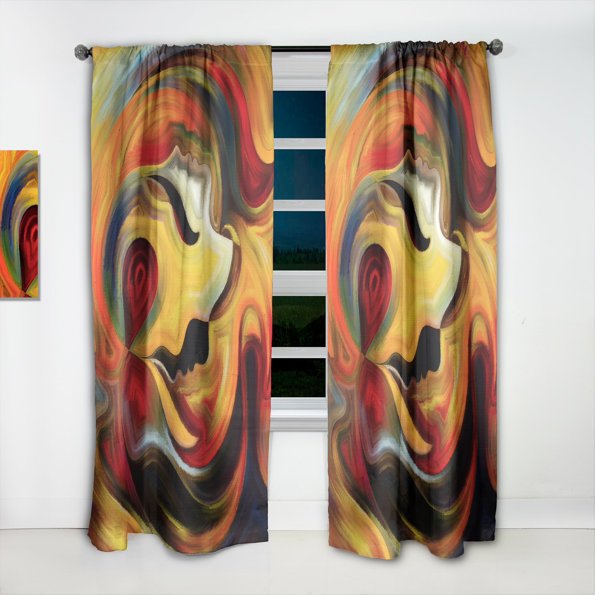 Orren Ellis Ajinkya Abstract Semi-Sheer Thermal Rod Pocket Single ...