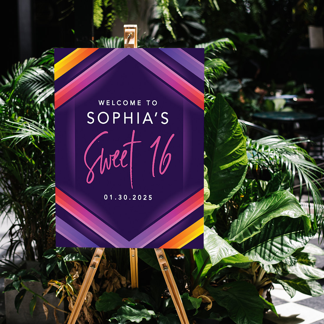 Koyal Wholesale Large Custom Sweet 16 Welcome Sign, Neon Theme, Canvas ...