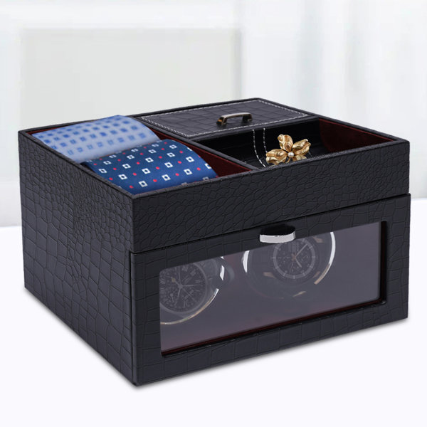 Winston Porter Watch Winder For Two With Extra Storages And LED ...
