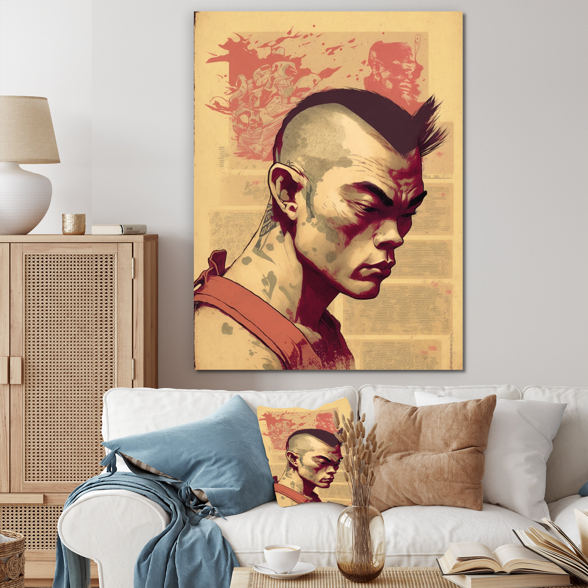 Winston Porter Punk Portrait Of Young Japanese Vintage Man - Man Canvas ...