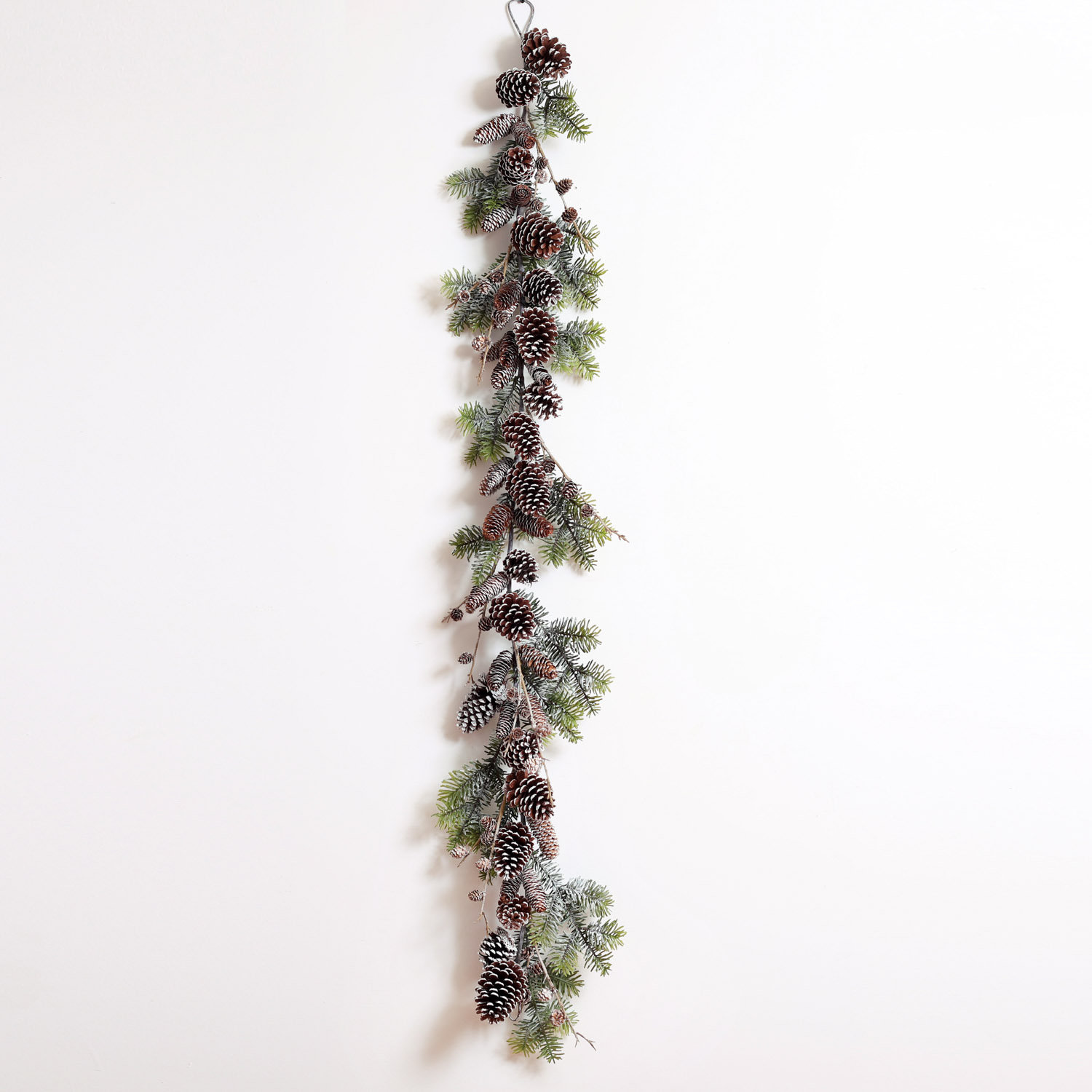 The Holiday Aisle® 18 FT Snowy Spruce & Pinecone Christmas Garland ...