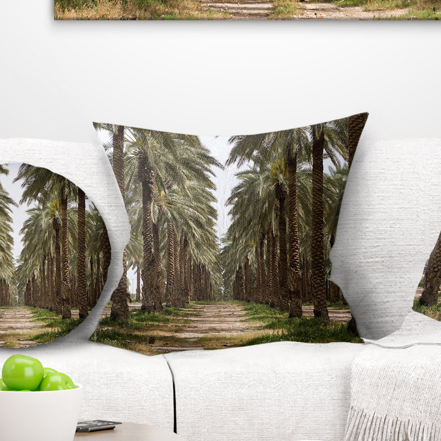 Design Art Date Palm Plantation Photography - Forest Printed Throw ...