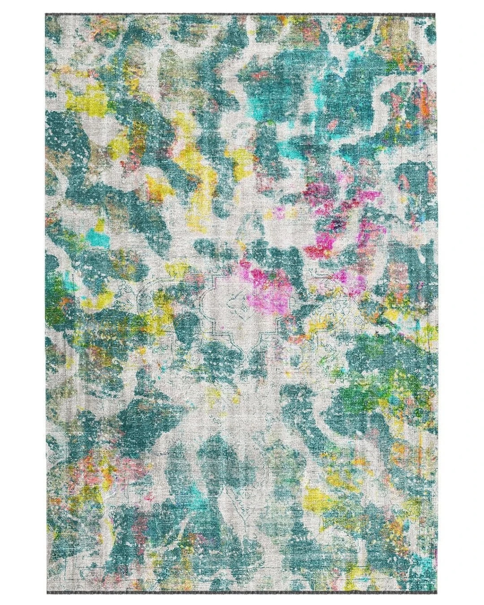 Dakota Fields Cece Abstract Blue Gray Machine Woven Cotton Polyester ...