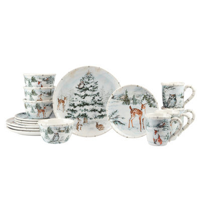 Certified International Winter Forest 16Pc Dinnerware Set & Reviews ...