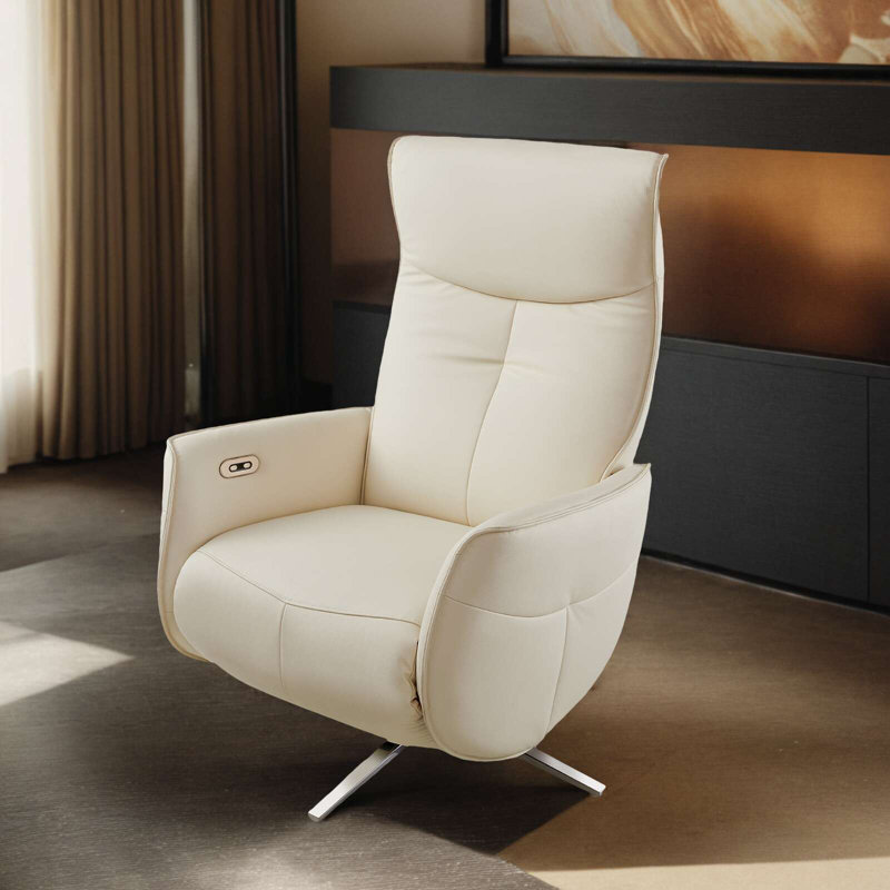 Brayden Studio® Leather Power Recliner Chair, Zero Gravity , 270 ...