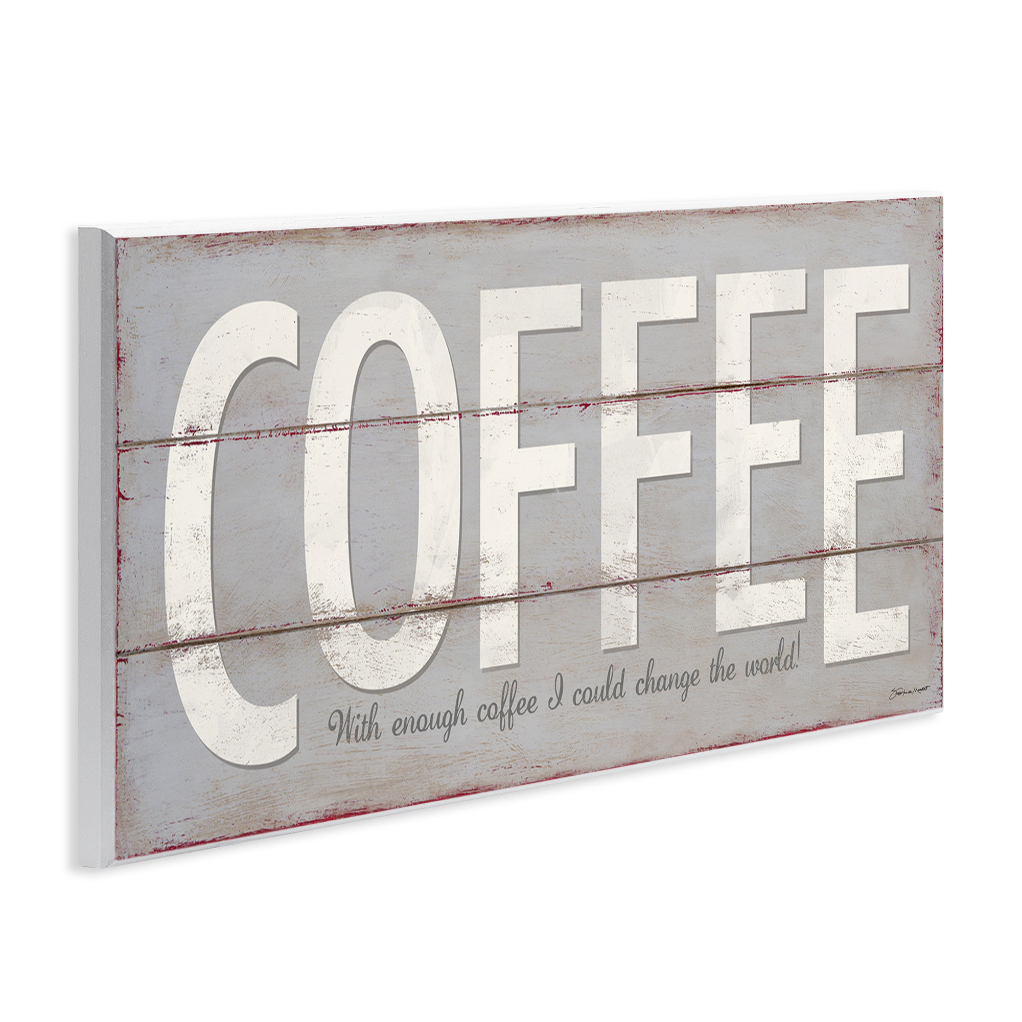 Winston Porter 'Coffee Funny Word Kitchen Dining Room Wood Textured ...