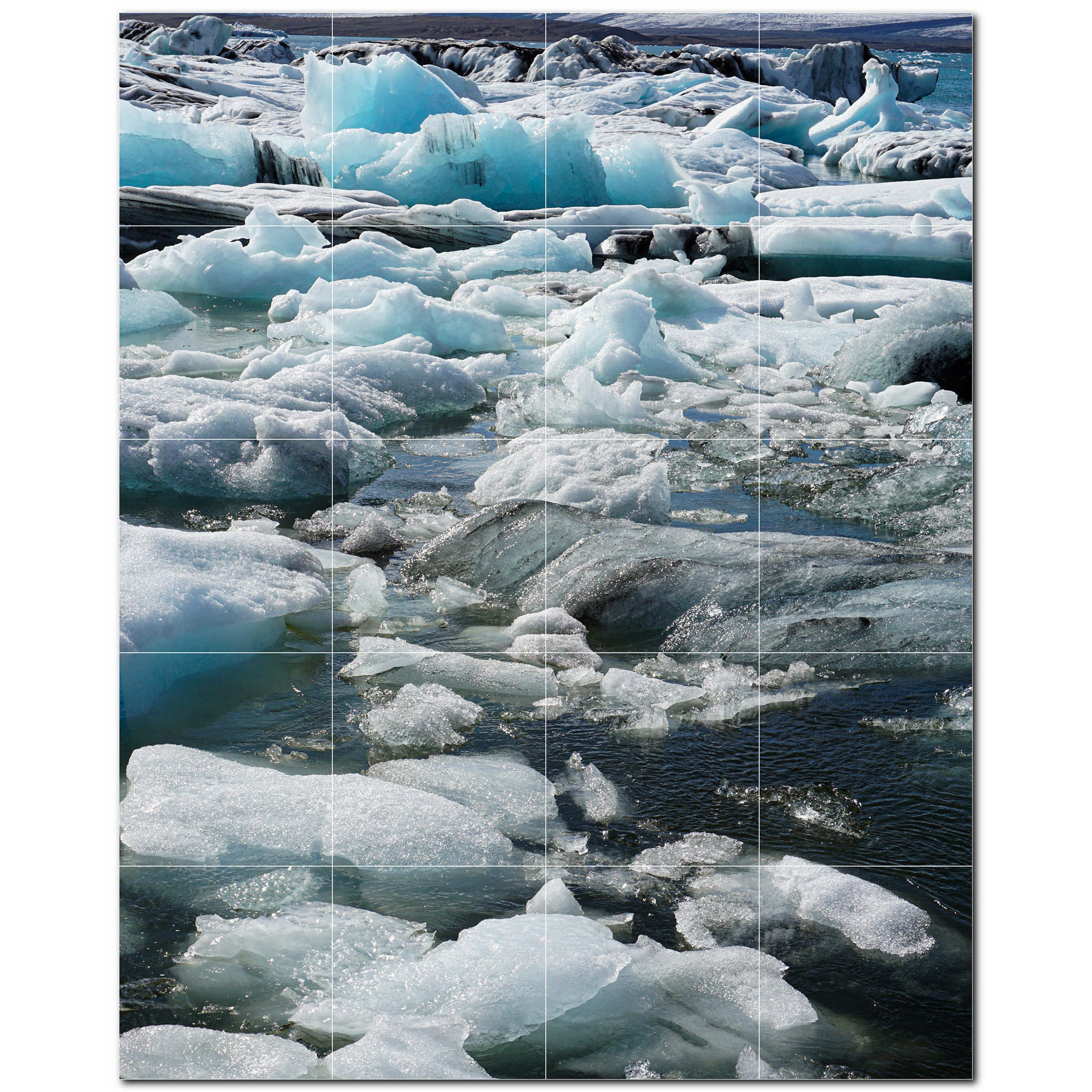 Picture-Tiles.com Glacier Photo 8'' x 8'' Satin Ceramic Decorative ...