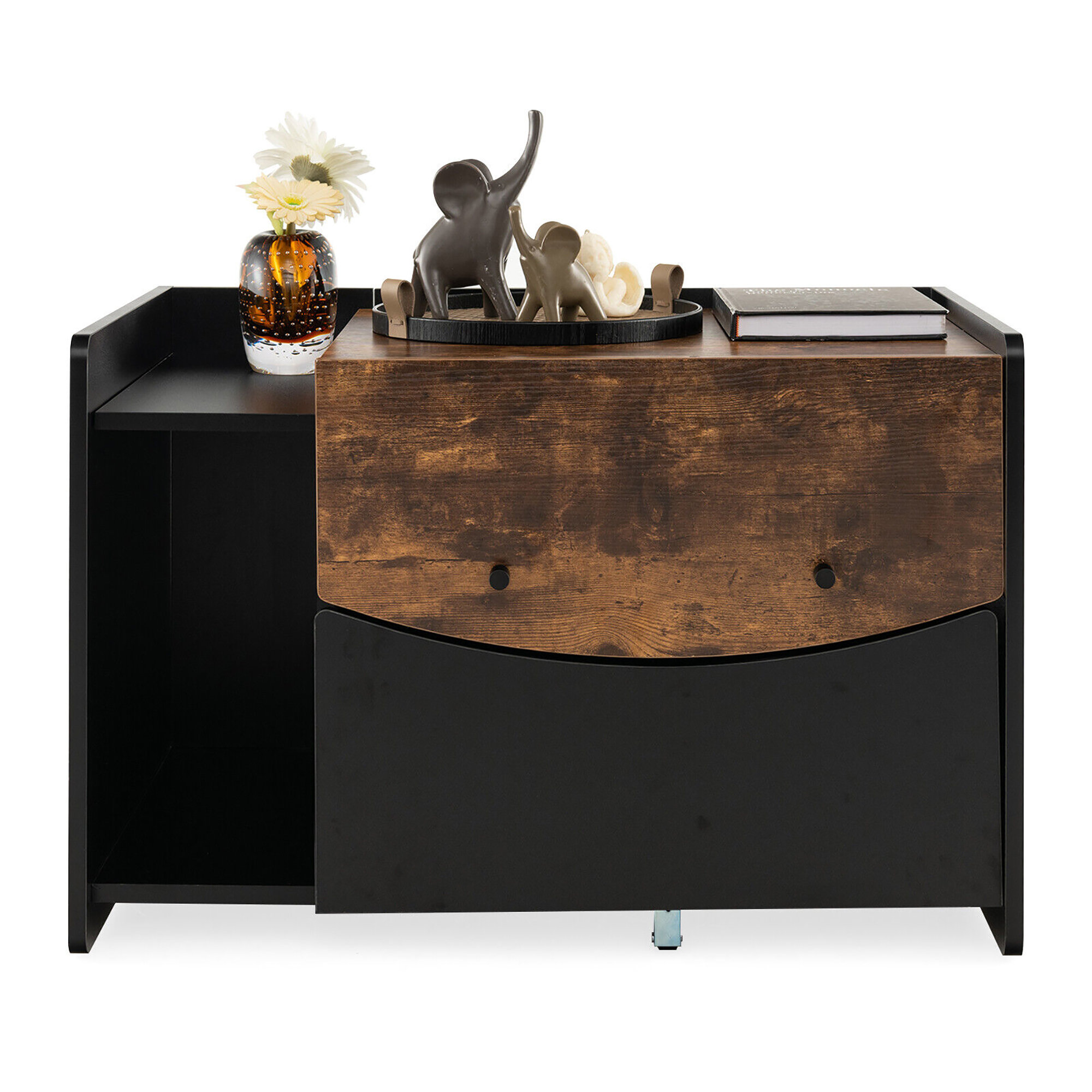 Tucker Murphy Pet™ Cat Litter Box Enclosure W/ Pull-out Drawer Flip ...