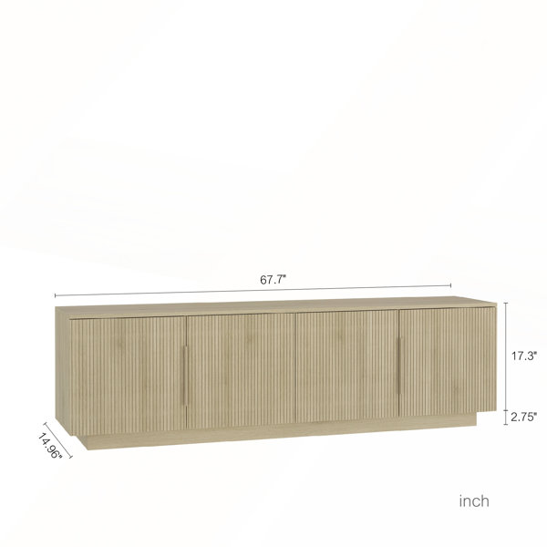 Latitude Run® Modern 68 Inch LED TV Stand With 16 Colour Lights ...
