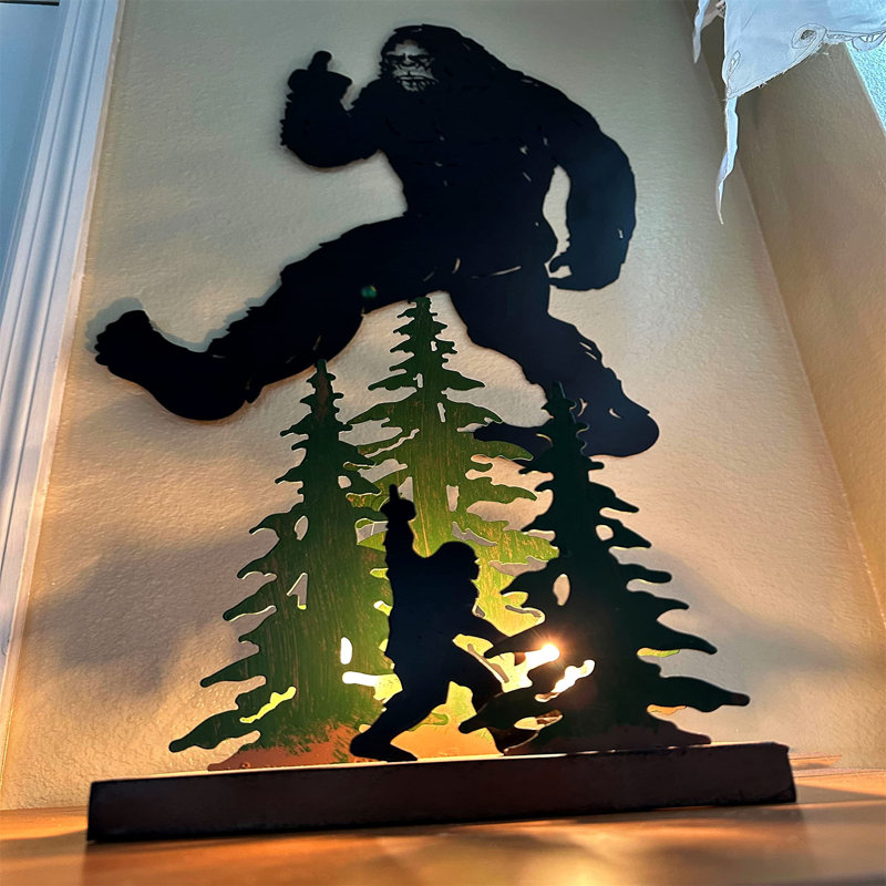 17 Stories Rustic Metal Forest Playful Big Foot Accent Light | Wayfair