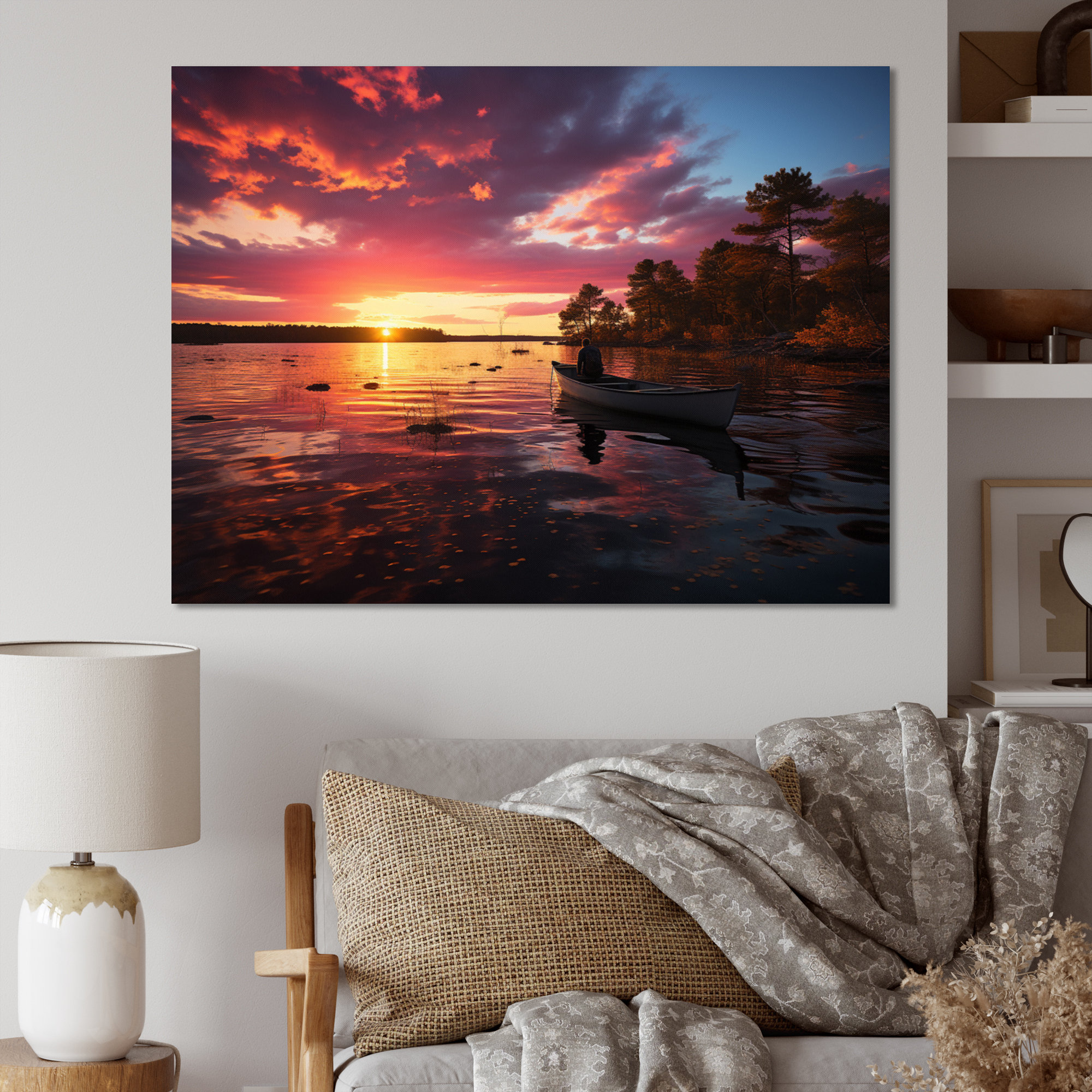 Rosecliff Heights Brezlin Fishing Dusks Embrace - Print | Wayfair