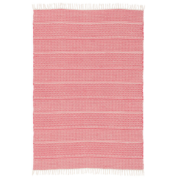 Gracie Oaks Pringle Power Loom Cotton Pink/Cream Rug | Wayfair.co.uk