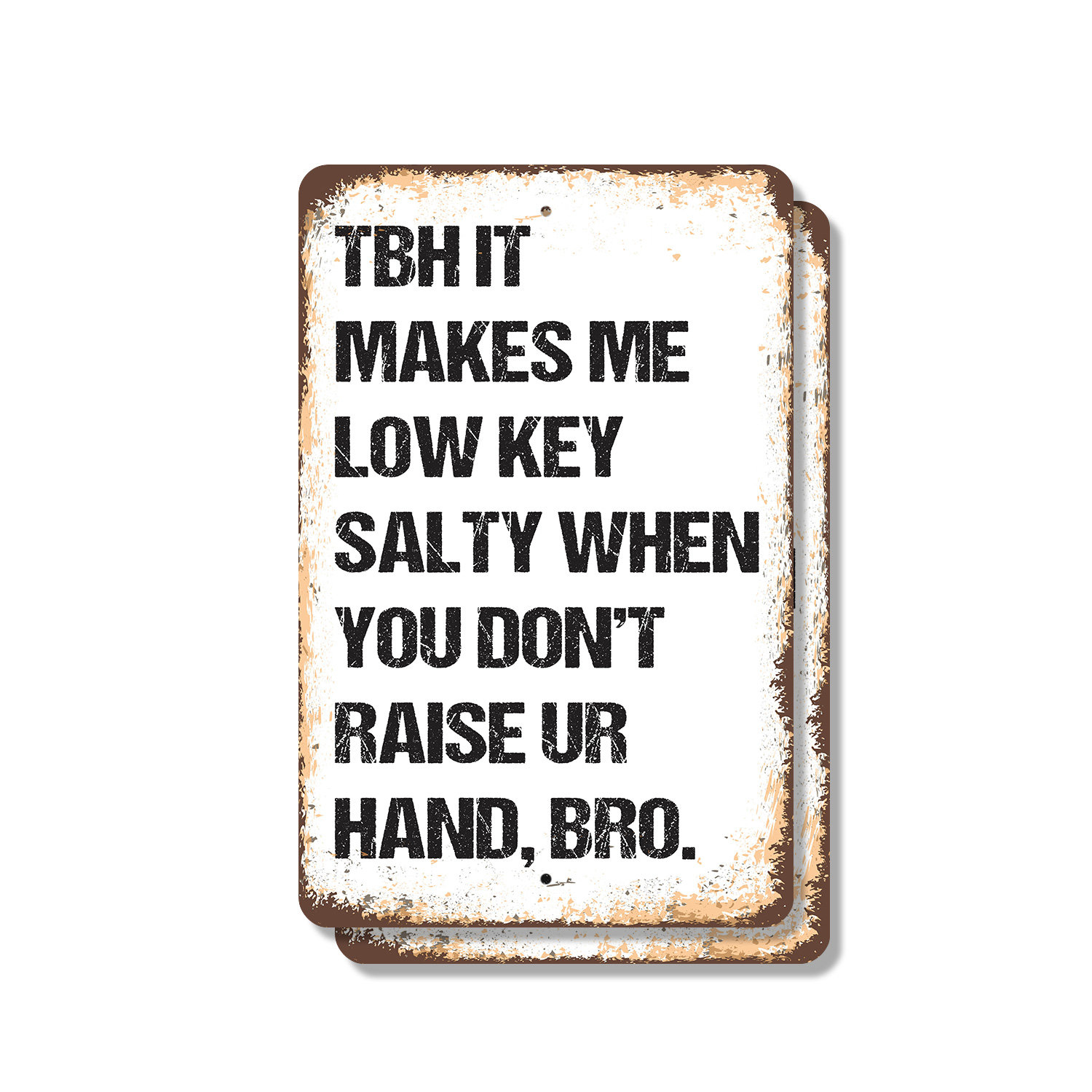 SignMission TBH It Makes Me Low Key Salty Bro (2 Pack) 8 Inch x 12 Inch ...