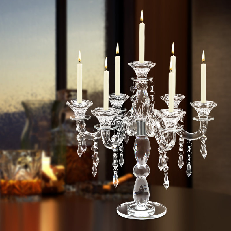 House of Hampton® 14'' H Crystal Tabletop Candelabra & Reviews | Wayfair