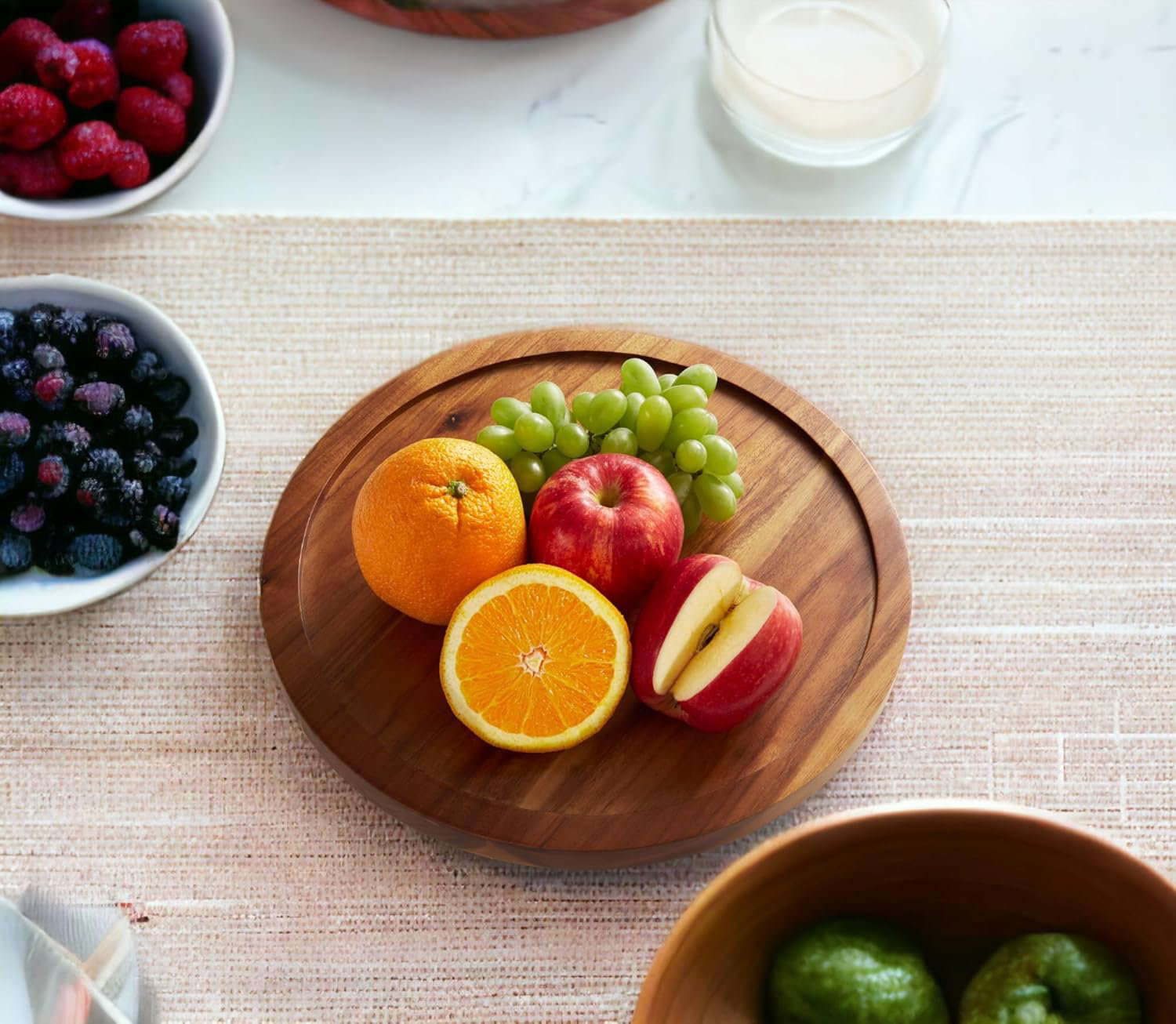 Ophelia & Co. 10" Acacia Wood Lazy Susan Organizer For Cabinet - Round ...