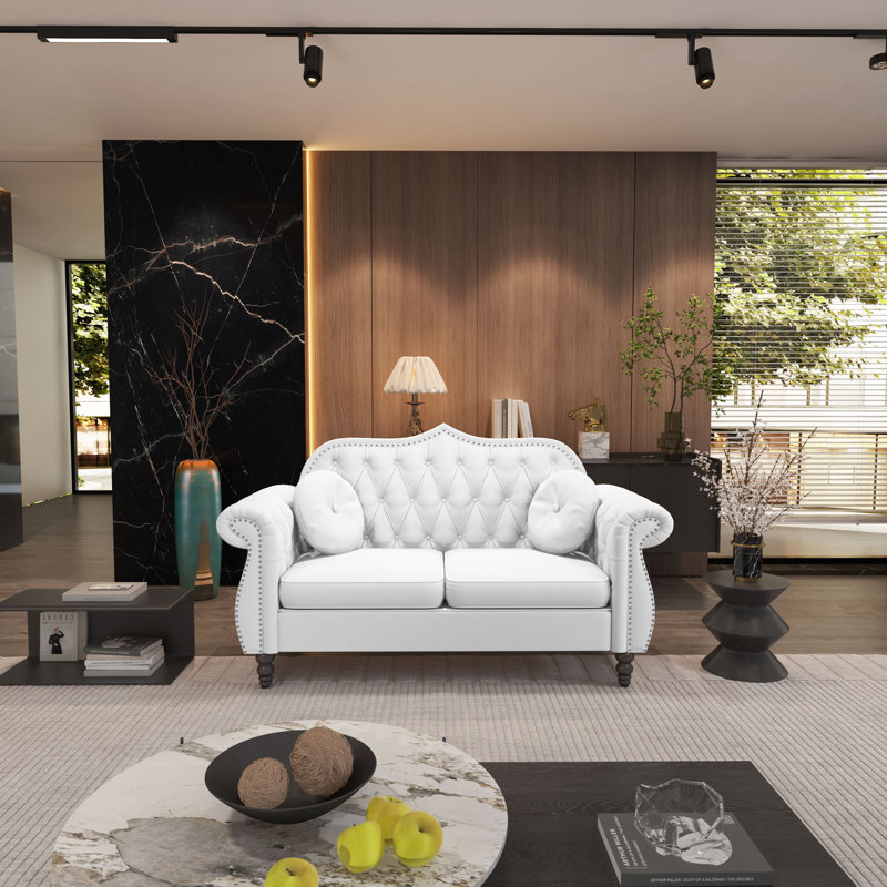 Charlton Home Decorius 60.23'' Velvet Rolled Arm Loveseat - Wayfair Canada