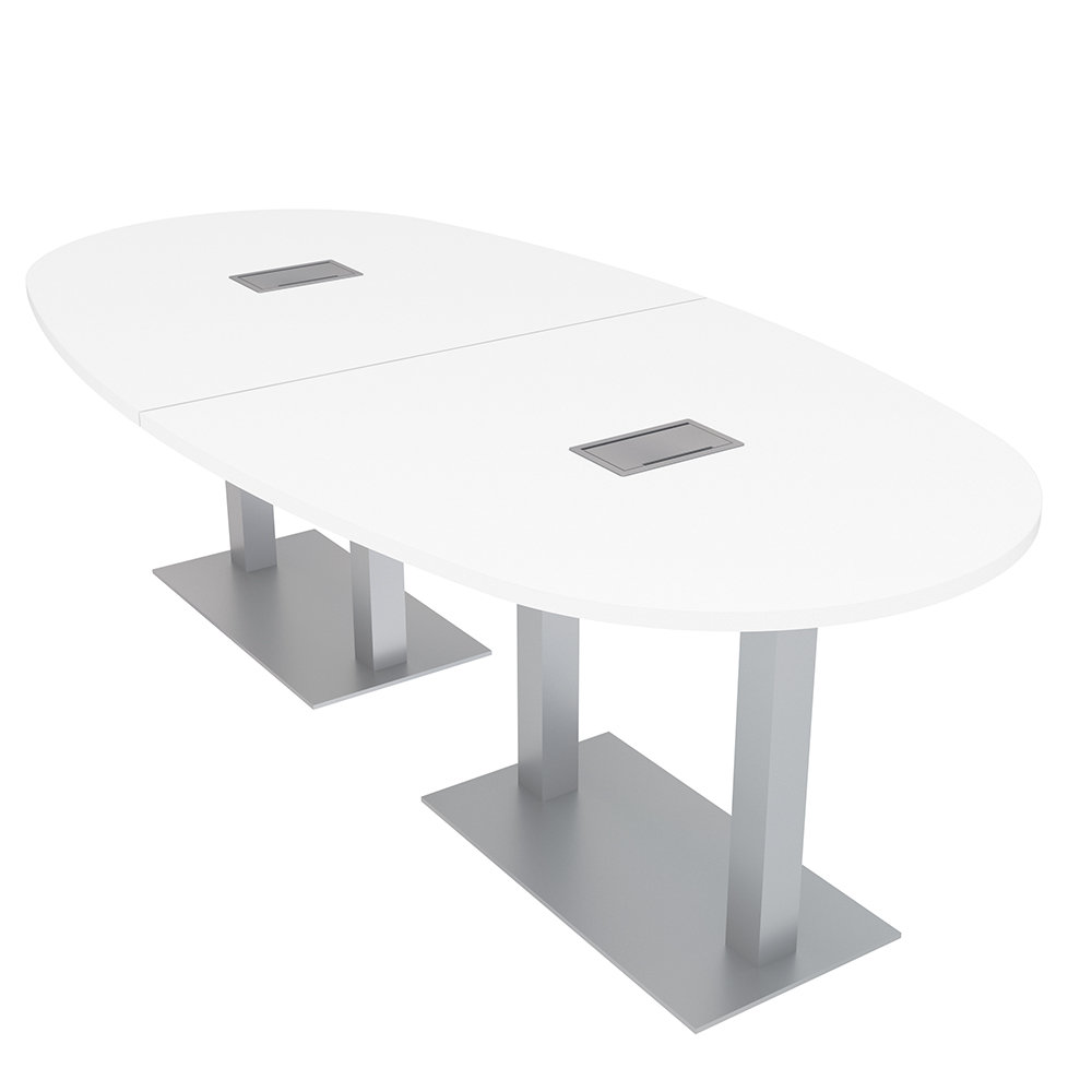Skutchi Designs, Inc. 8'' Boat-Oval Conference Table With Metal Bases ...