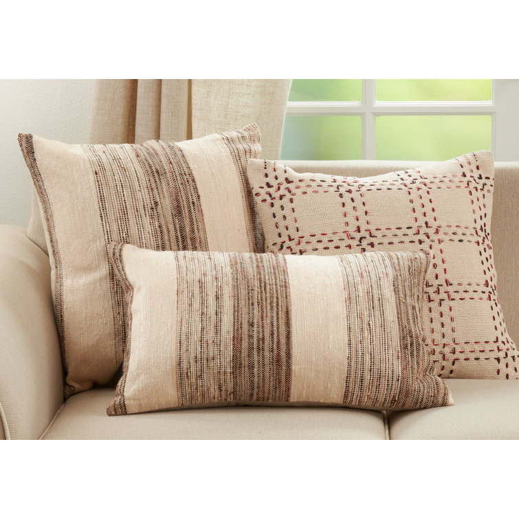 Saro Isla Berry Embroidered Cotton Throw Pillow | Wayfair