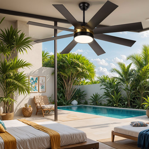 Mercer41 Chemane 60'' Ceiling Fan with LED Lights | Wayfair