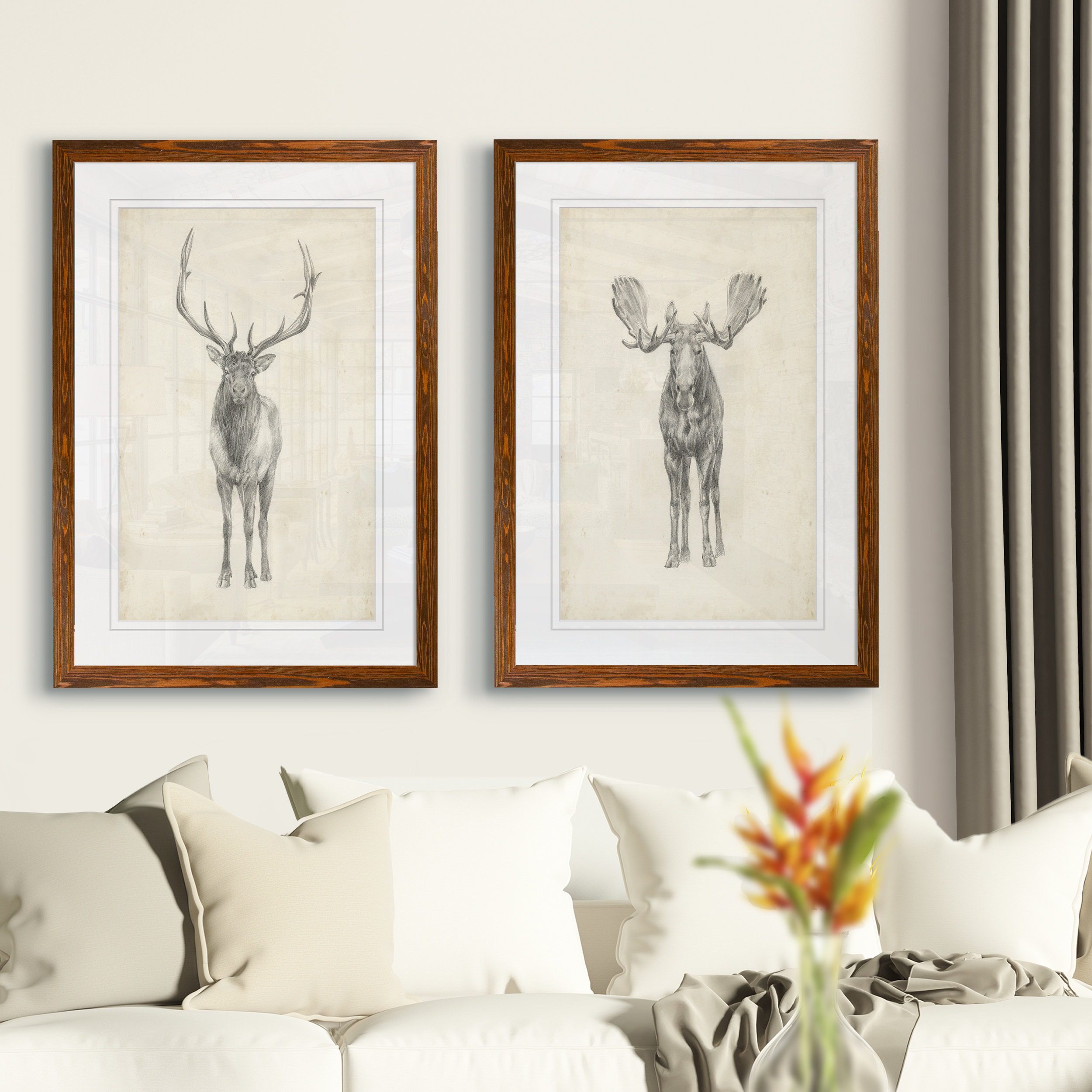 Steelside™ 'Moose Study' by Antonyus Bunjamin (Abe) - 2 Piece Picture ...