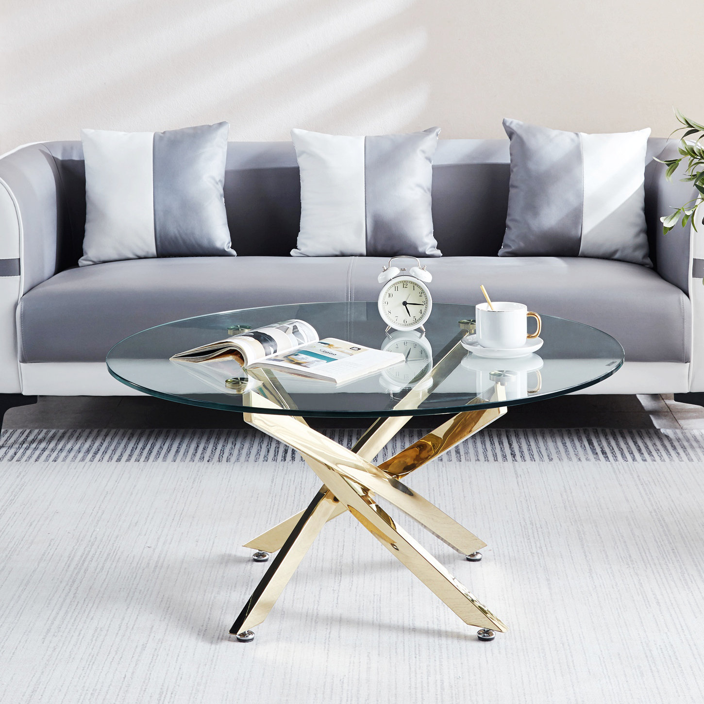 Mercer41 Modern Round Tempered Glass Coffee Table | Wayfair