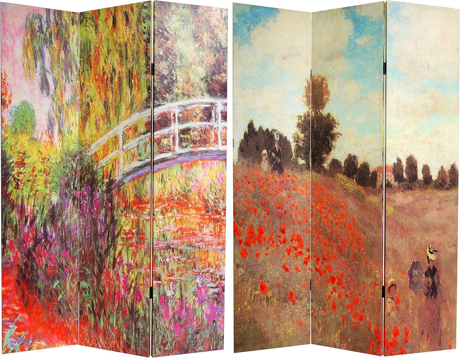 Red Barrel Studio® 6 Ft. Tall Double Sided Works Of Monet Canvas Room ...
