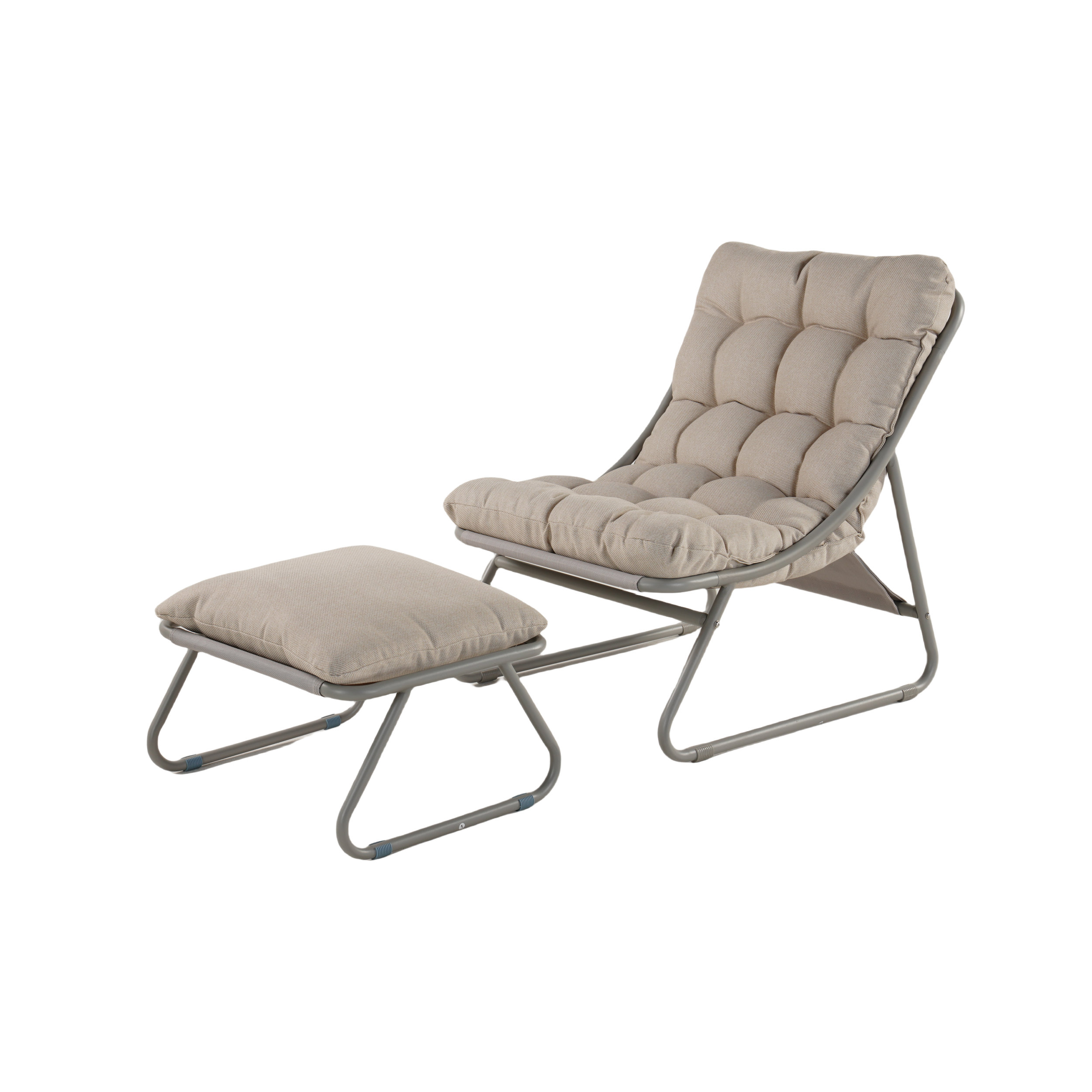 Ebern Designs Grand Patio Rocking Chair With Foot Stool, Metal Outdoor ...
