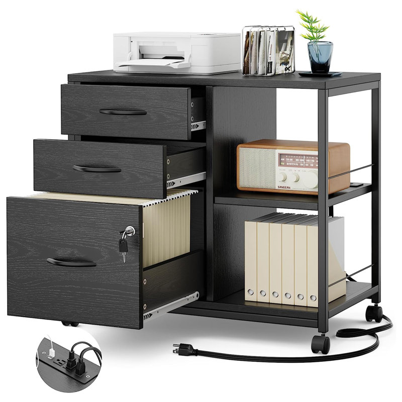 Ebern Designs Clella 29.52'' Wide 3 -Drawer Mobile File Cabinet with ...