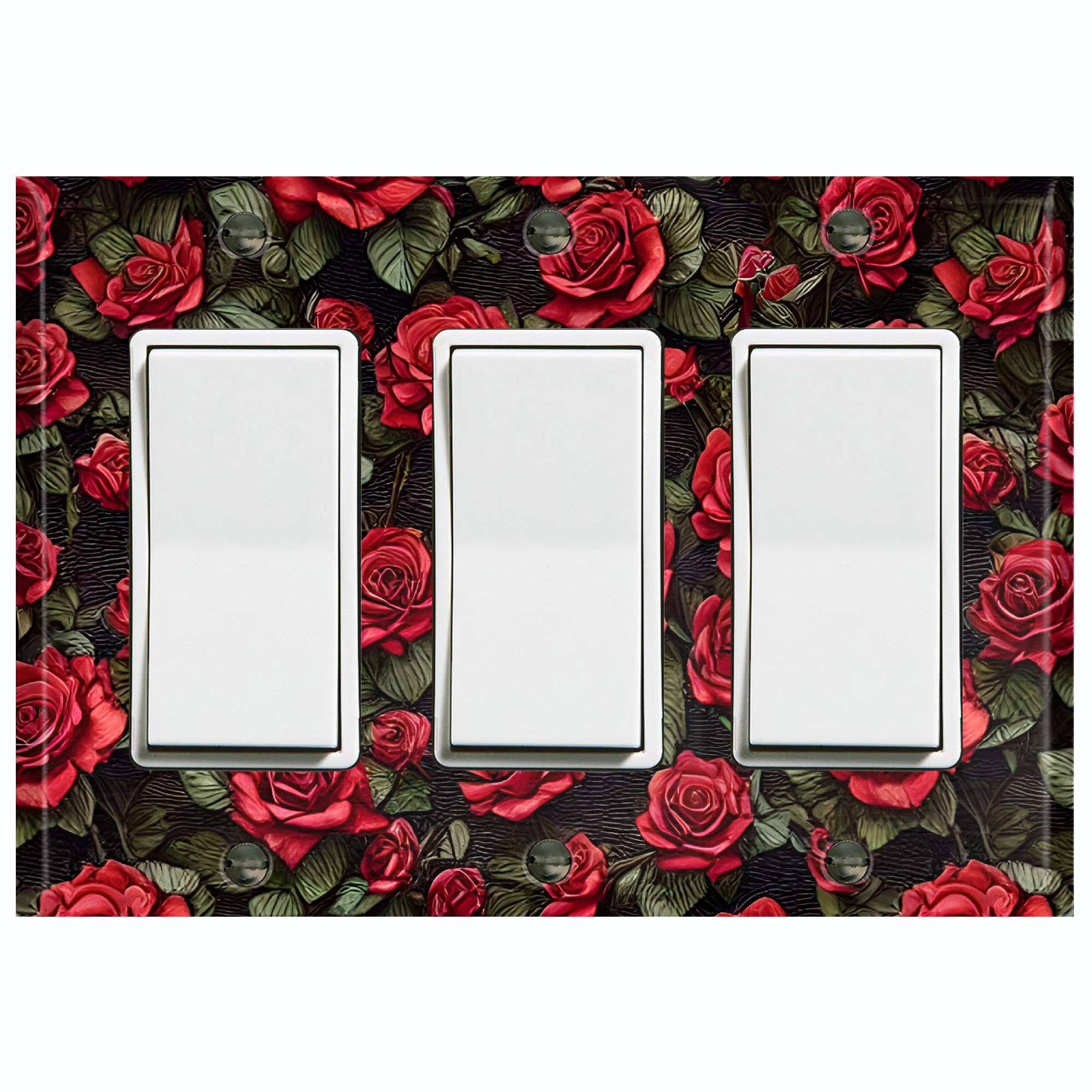 WorldAcc Red Roses Love Flower Nature Themed 3 - Gang Rocker Standard ...